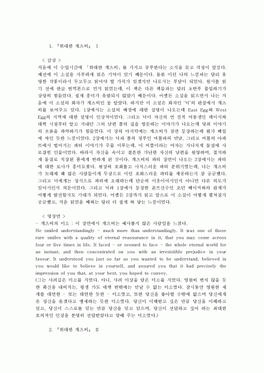 미국소설 감상문