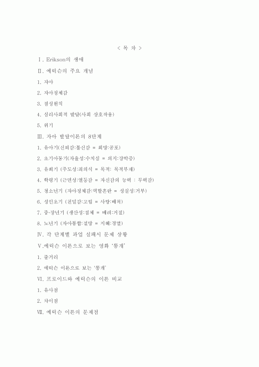 에릭슨의 자아심리이론