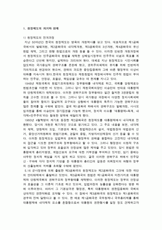 헌정제도 레포트 자료