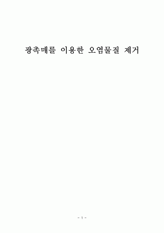 광촉매를이용한 수질정화