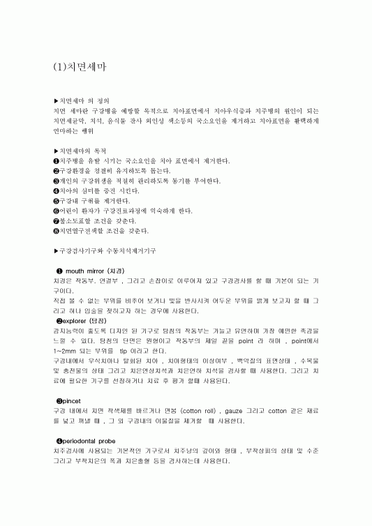 치면세마 레포트 자료