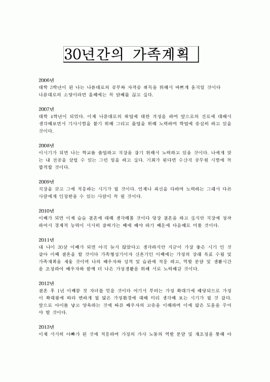 30년간의 가족계획