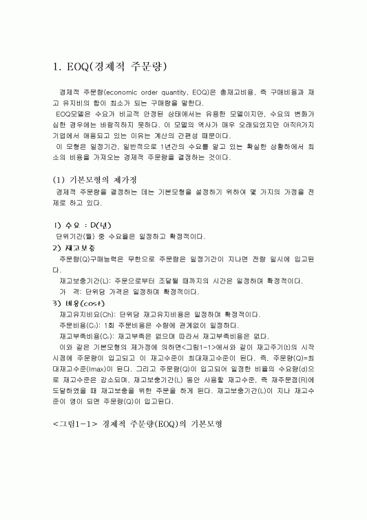EOQ(경제적 주문량)