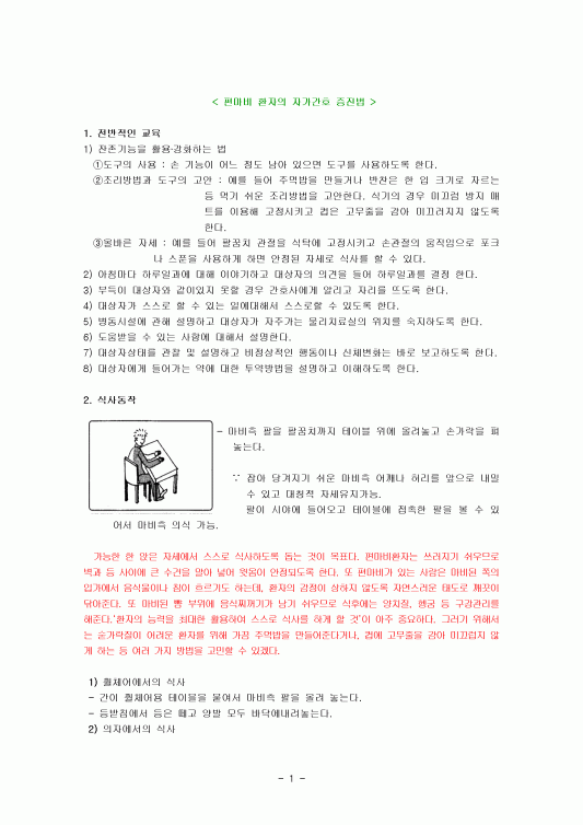 편마비 환자의 교육(자가간호 증진 위주로)