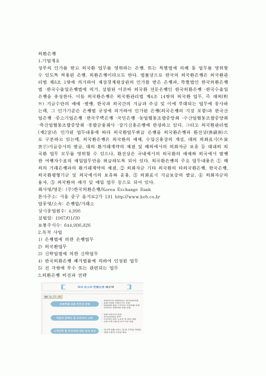 외환은행 기업분석