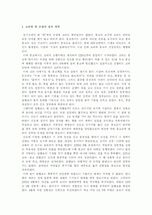 고려말 원 간섭기에서 조선 시대까지