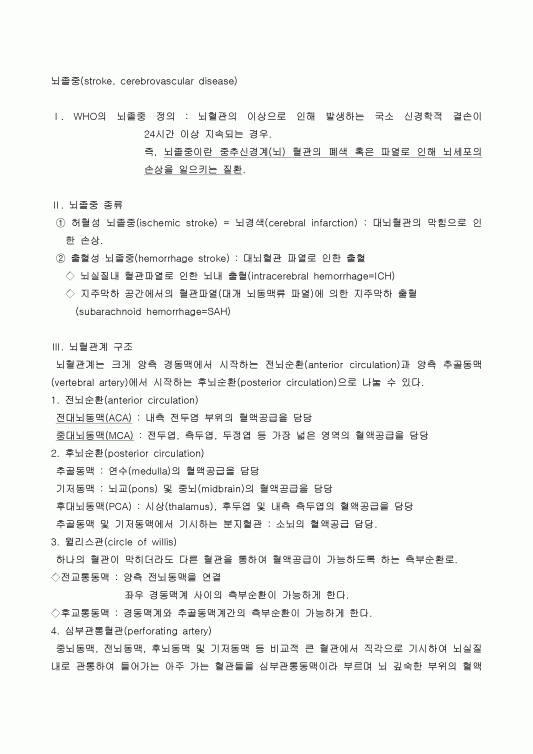 [논문] 뇌졸중에 대하여