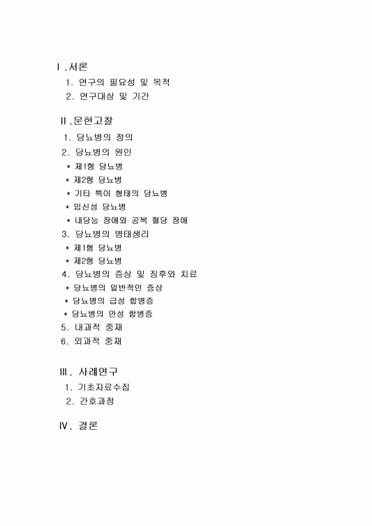 간호학, 당뇨병문헌고찰연구사례,당뇨병, 당뇨병케이스,당뇨병케이스스터디,당뇨,DM