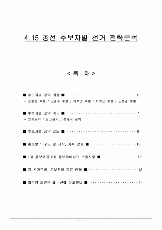 4.15 총선 후보자별 선거 전략분석