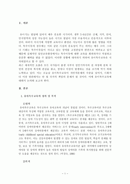 유아교육-특수아교육에 대하여...