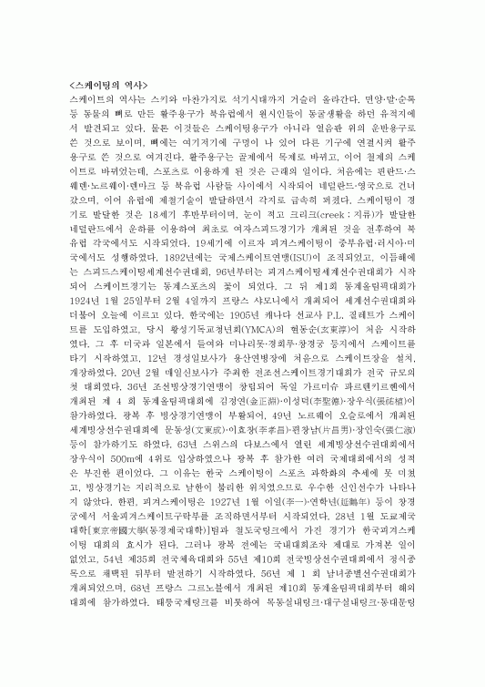 스케이팅이란?