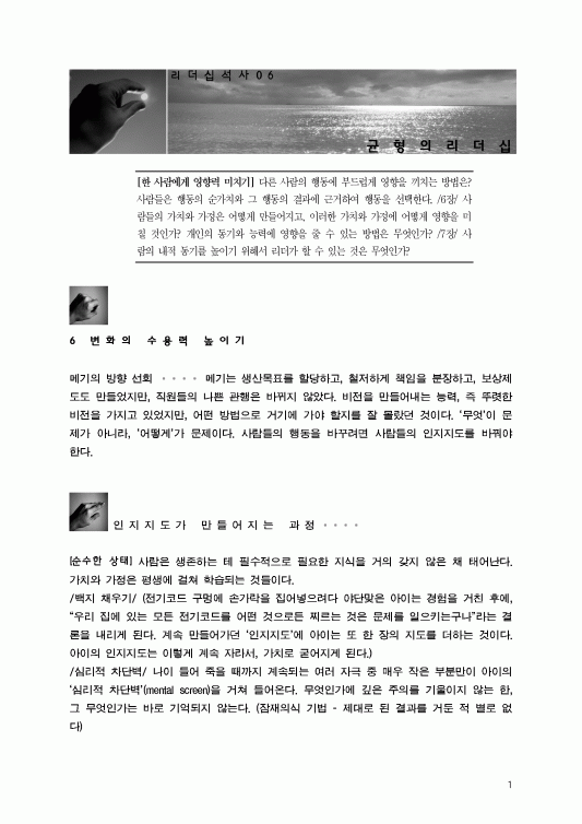 균형의 리더십