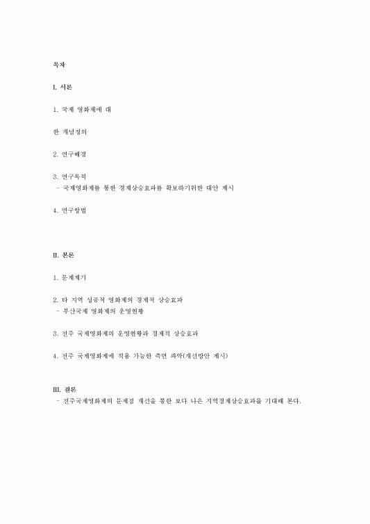 국제영화제의 문제점과 개선방안
