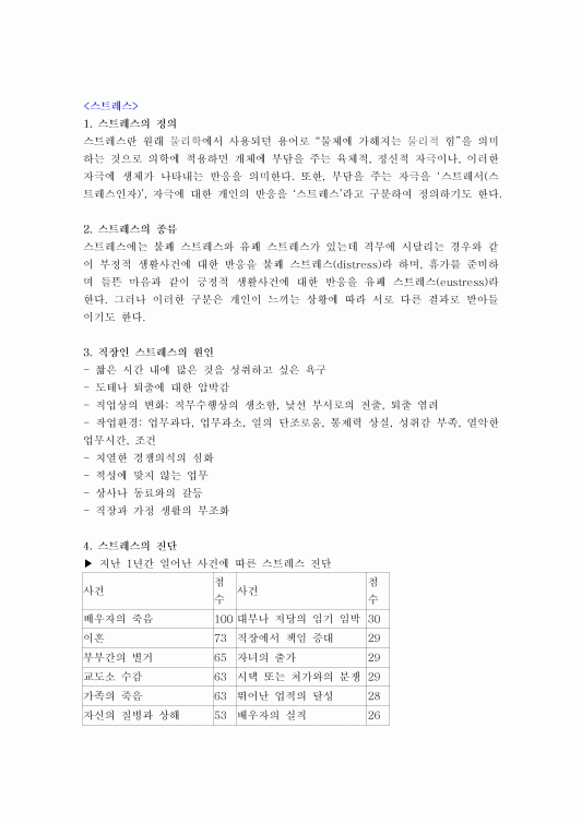 [의학체육] 스트레스