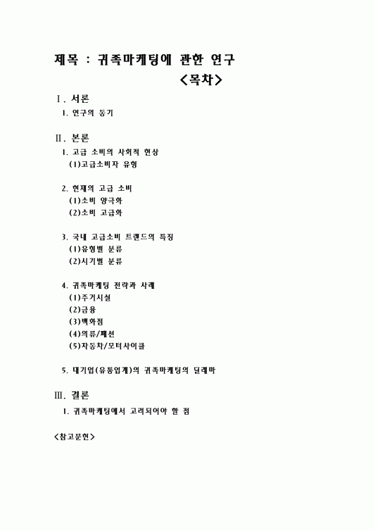귀족 마케팅에 대한 연구
