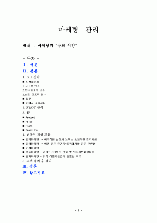 마케팅 관리 사례 분석-