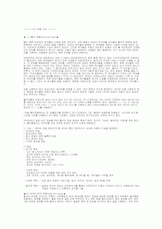 OSI 7LAYER에 대한 조사
