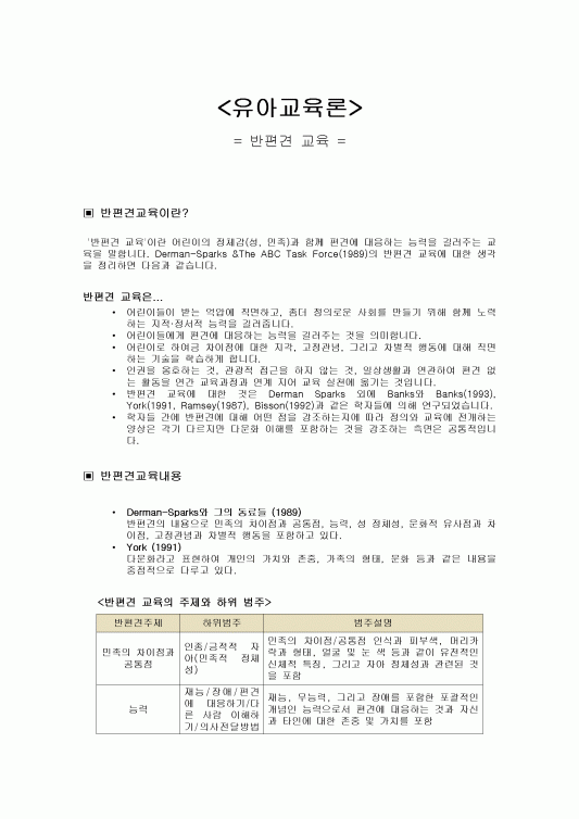 반편견 교육 레포트 자료