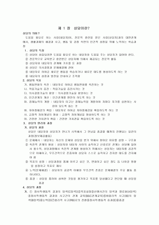 상담에 대한 정리자료