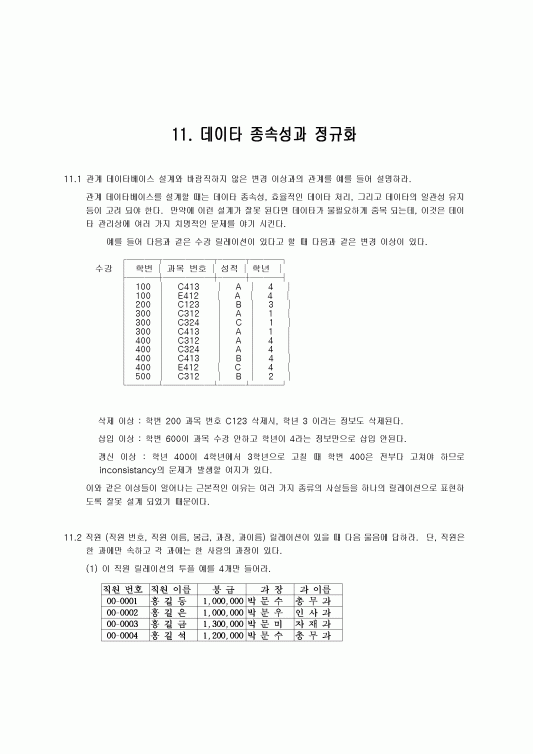 정익사 데이터베이스론 11장 연습문제