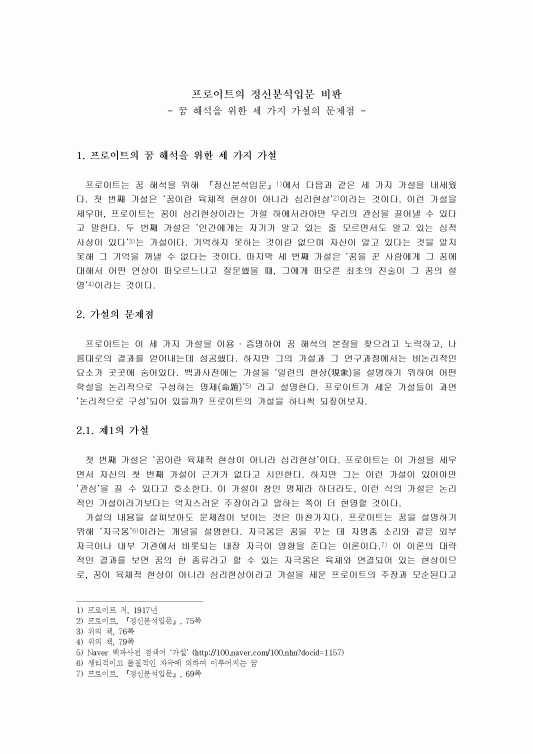 꿈 해석을 위한 세 가지 가설의 문제점
