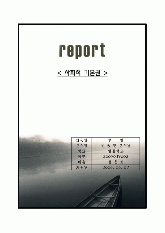 우리나라 헌법이 보장하는 사회적 기본권