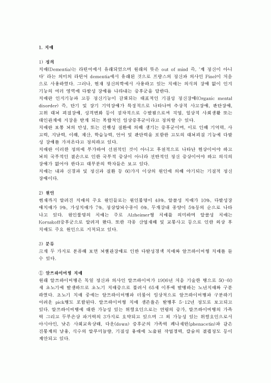 치매란 무엇인가.