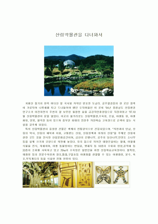 산림박물관을 다녀와서