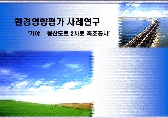 환경영향평가사례(가야-봉산도로 2차로 축조공사)