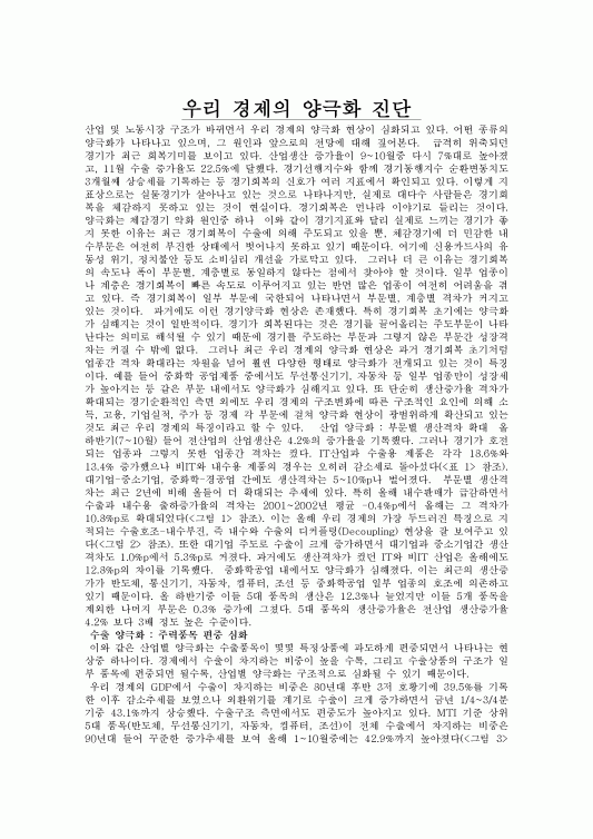 우리 경제의 양극화 진단