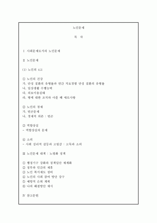노인문제와 대책