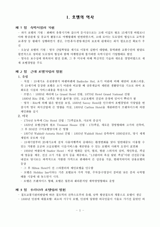 [사회과학] 호텔경영학