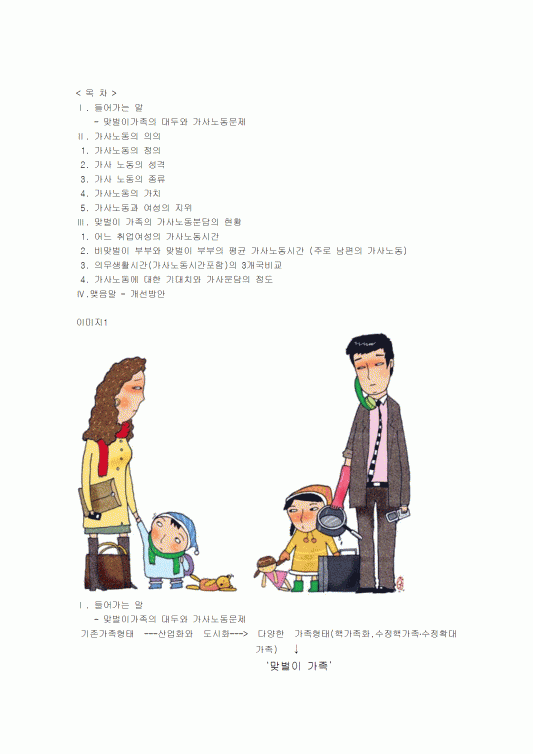 맞벌이가족의 가사노동 문제