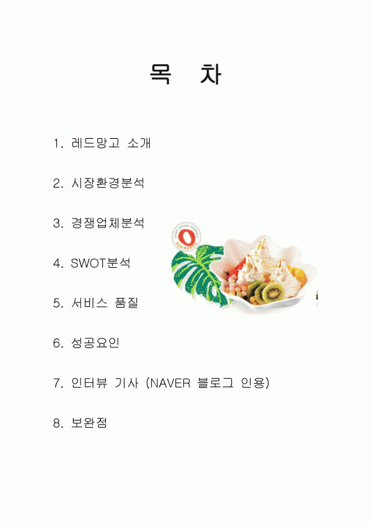 [사회과학] 레드망고 성공전략