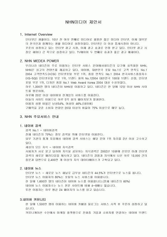 NHN에 대한 이해와 주요 서비스 사례 분석 및 나아갈 방향 제언