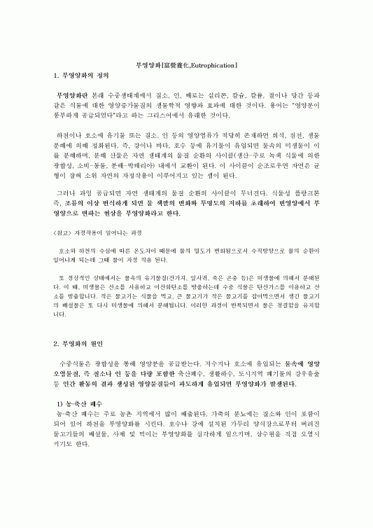 부영양화와 적조현상