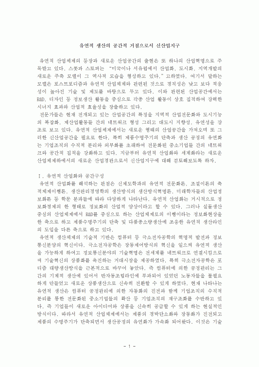 유연적 거점으로서의 신산업지구