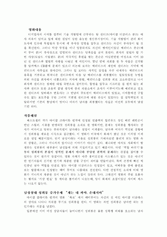 영화 폭로와 직작내 성희롱