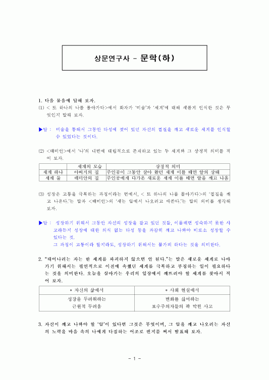 [국어 임용고시]상문연구사 문학 (하) - 교과서와 지도서 정리본