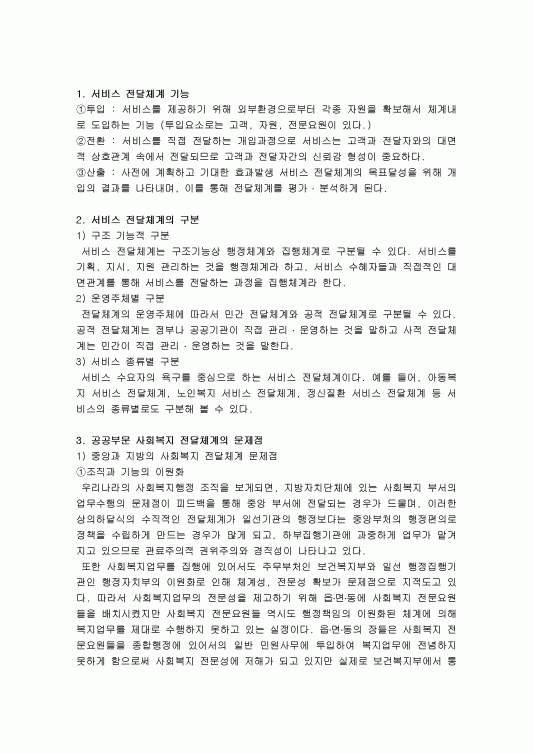 서비스 전달 체계