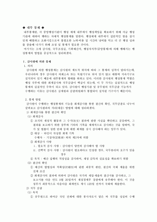 내부통제 레포트 자료