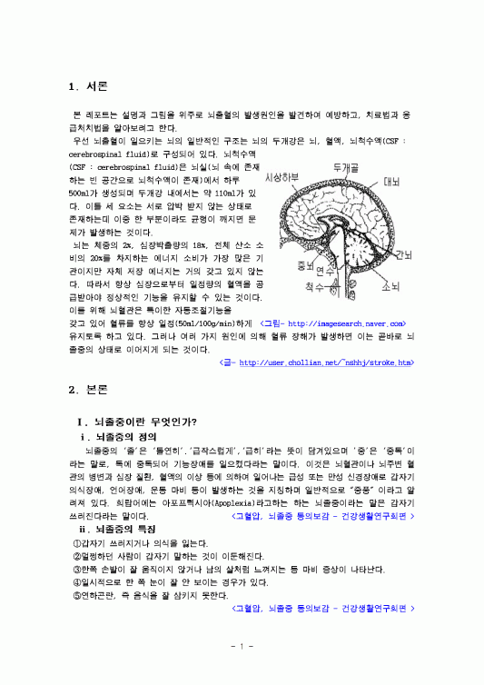 뇌졸증의 예방과 치료