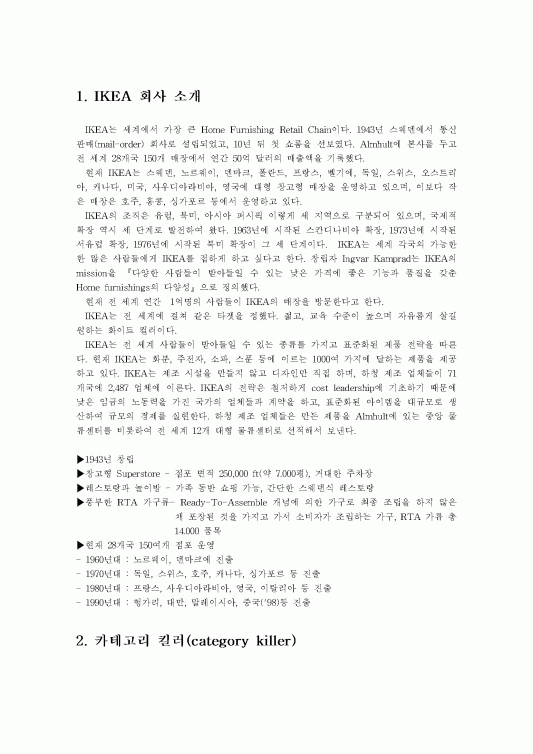 IKEA의 마케팅 전략분석