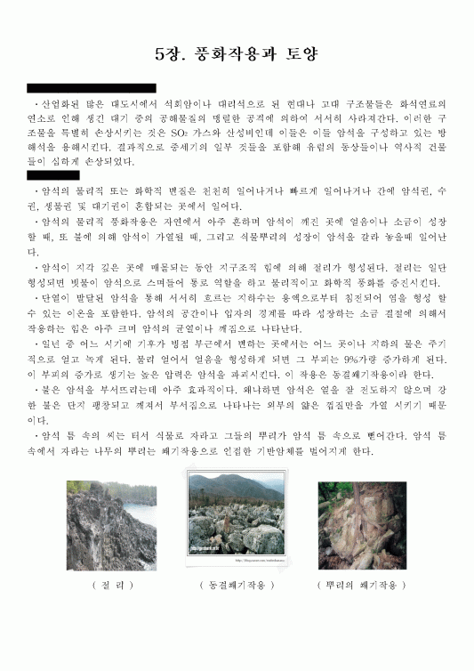 풍화와 토양 레포트 자료