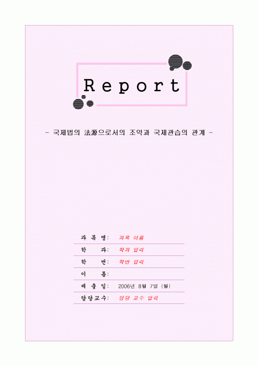 국제법의 법원으로서의 조약과 국제관습의 관계
