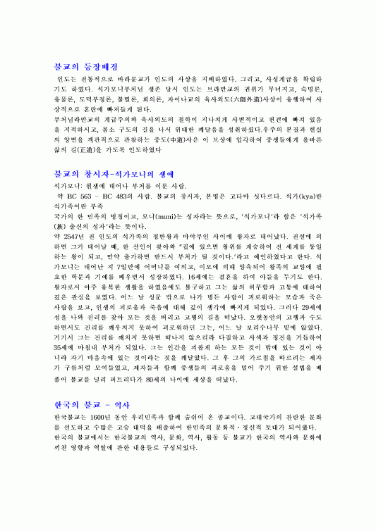 우리나라 불교에 관해