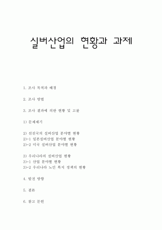 실버산업의 현황과 과제