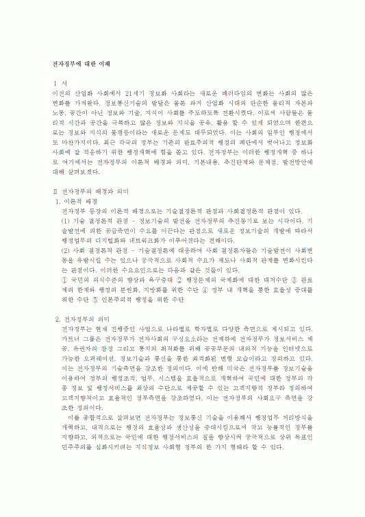 전자정부에 대한 이해