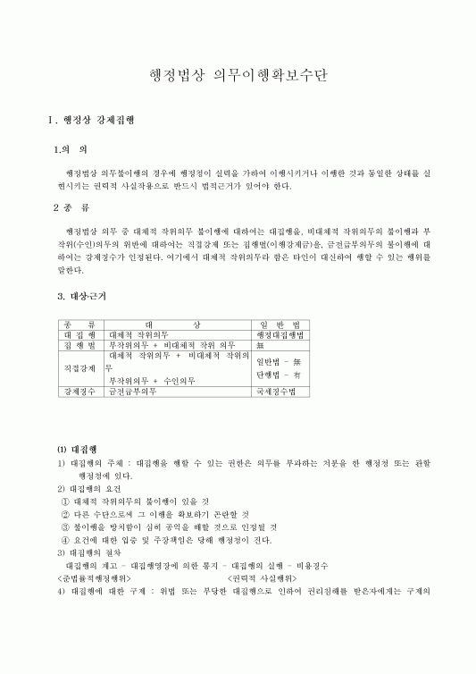 행정상의무이행확보수단
