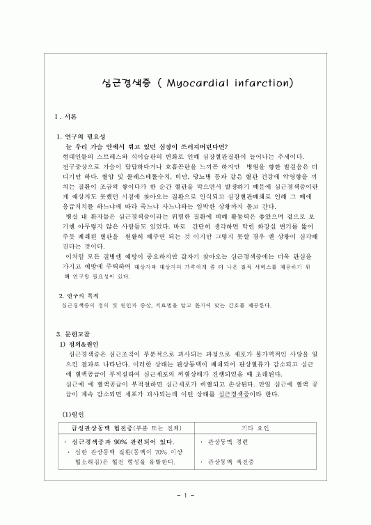 Case Study:심근경색증